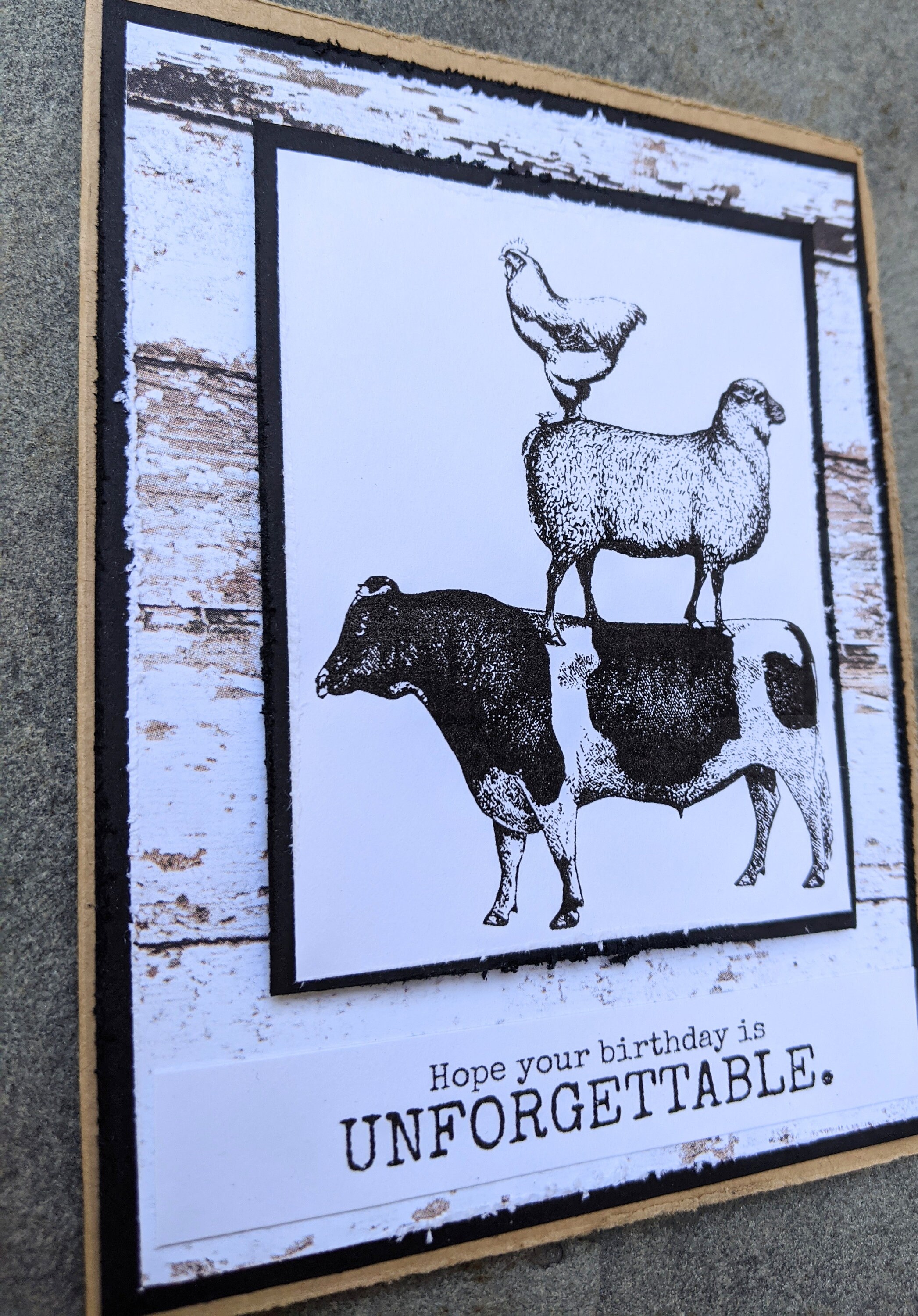 Happy Birthday - Birthday Wishes - Handmade Card - Farm Animals - Cute ...