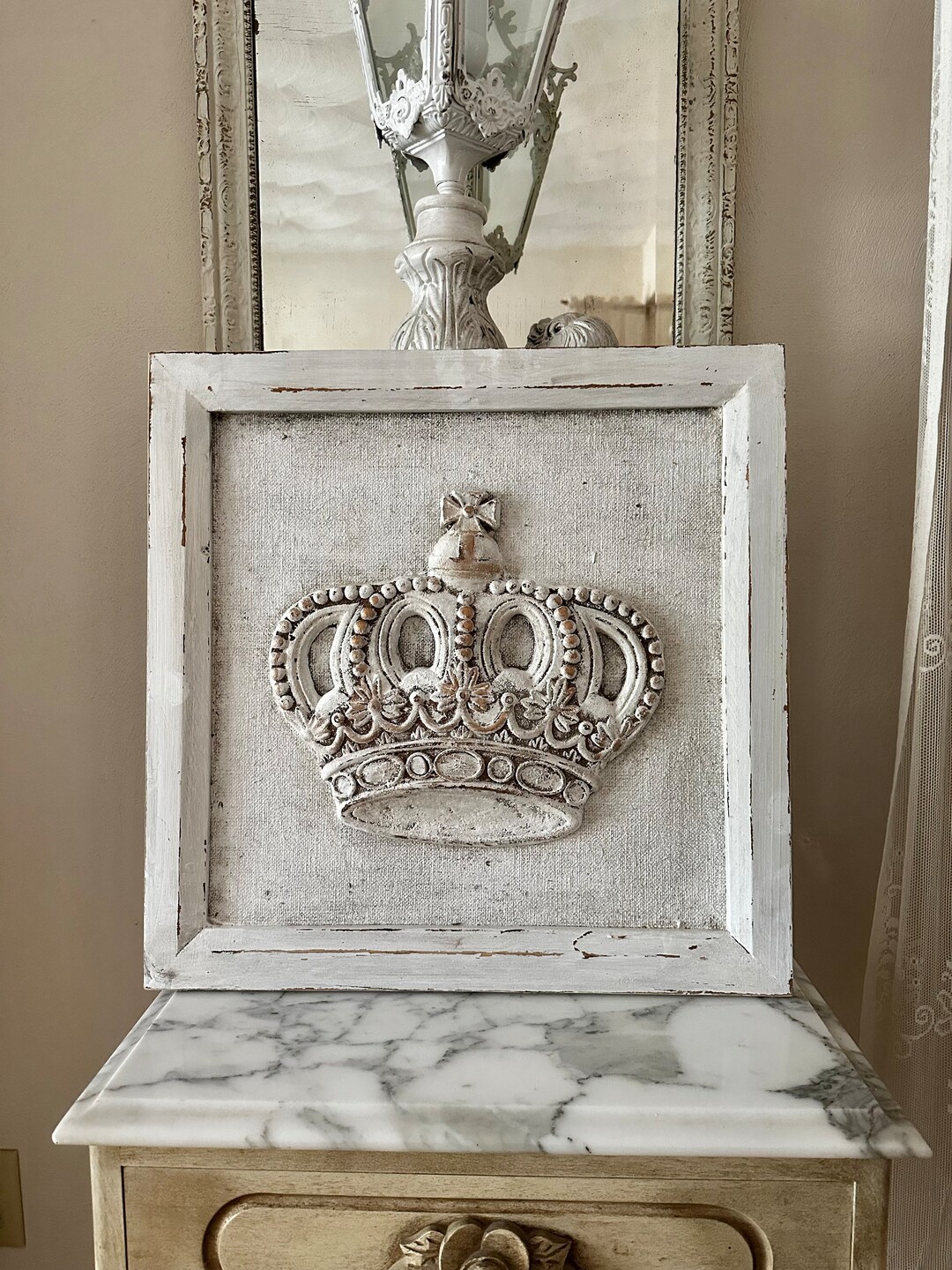 French Shabby Crown Wall Decor Picture - Etsy