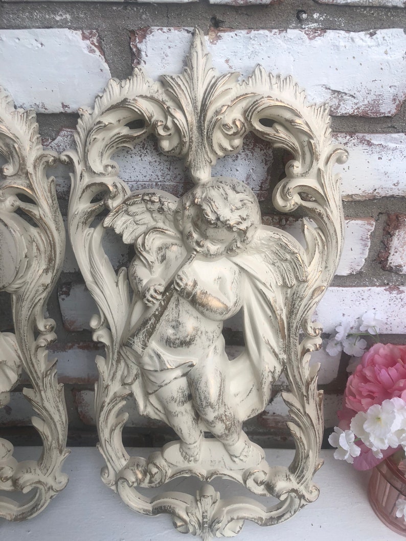 Pair of Vintage Gorgeous Cherub Angel Wall Plaques Wall Decor - Etsy