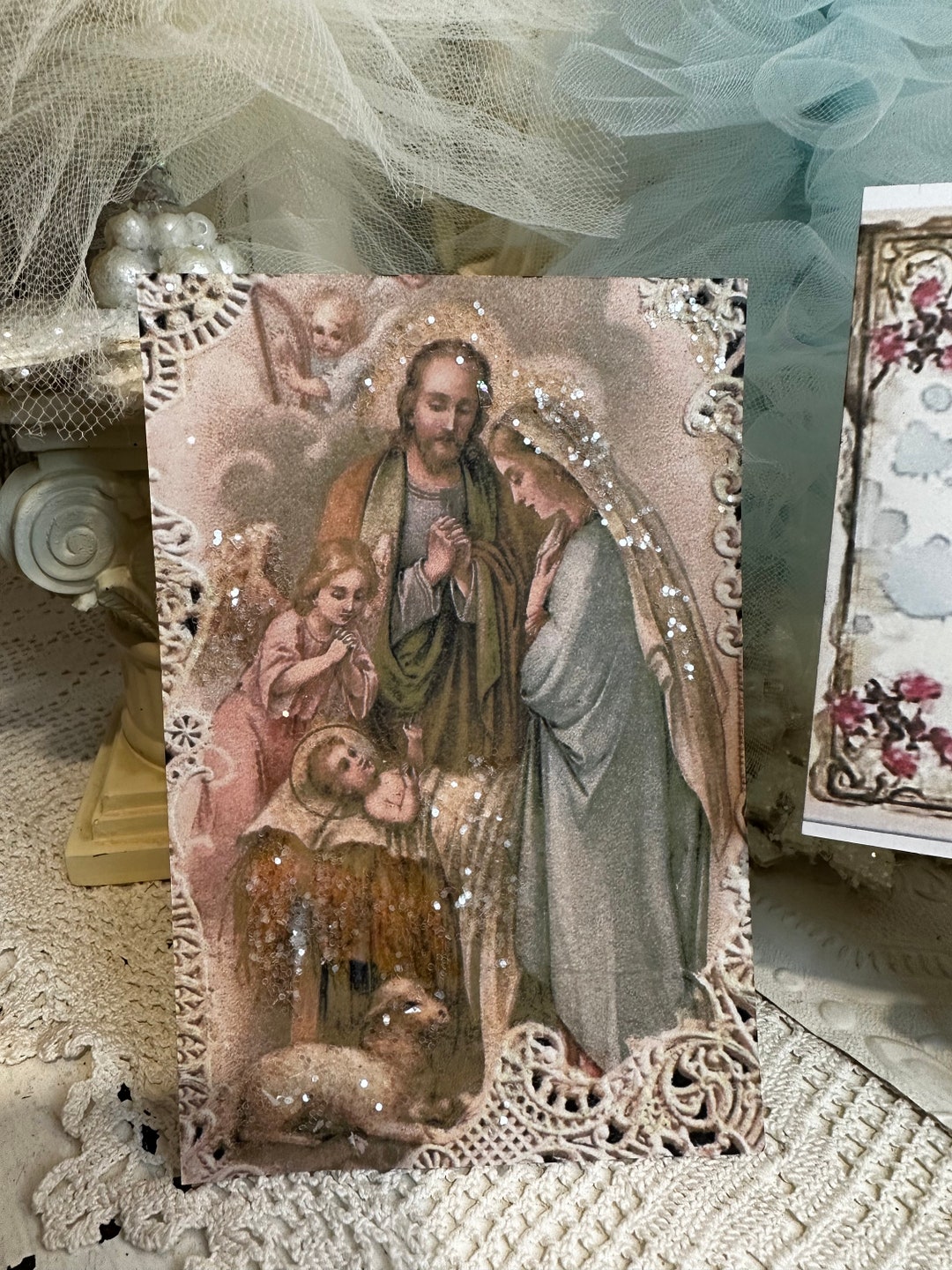 Antique Victorian Style Nativity Christmas Postcards Jesus Mary Joseph ...