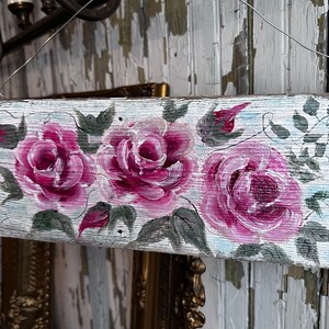 Lovely Handpainted Roses Wall Decor Garden Plaque Painting - Etsy