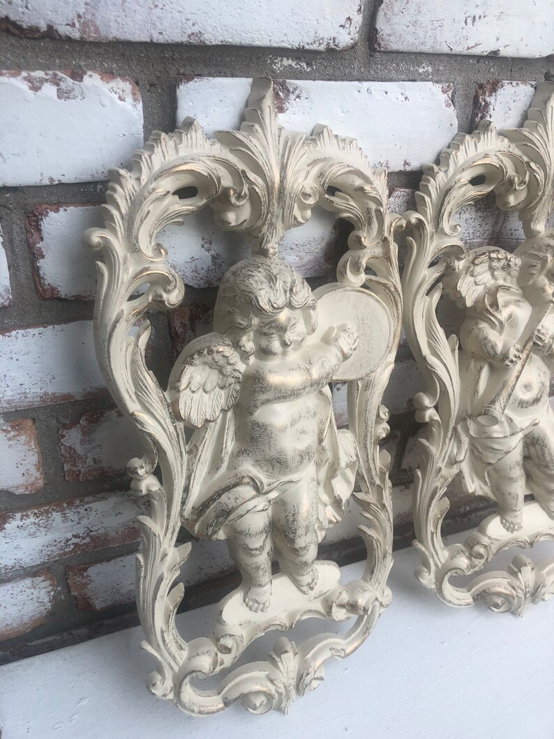 Pair of Vintage Gorgeous Cherub Angel Wall Plaques Wall Decor - Etsy