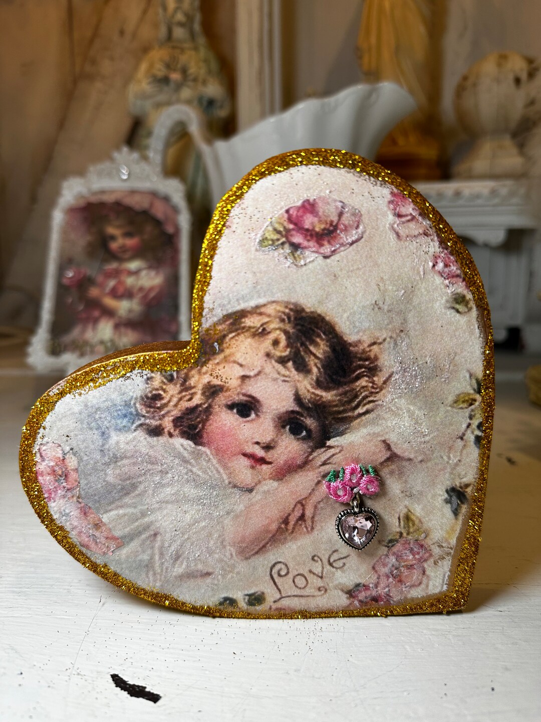 Darling Valentines Day Angel Heart Shape Handmade Pinkys - Etsy