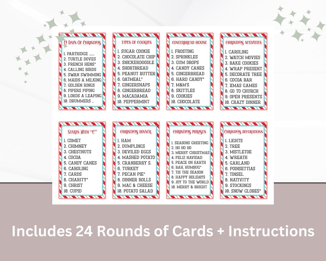 Christmas Game Outburst - Family Game Night - Holiday Fun - Printable ...