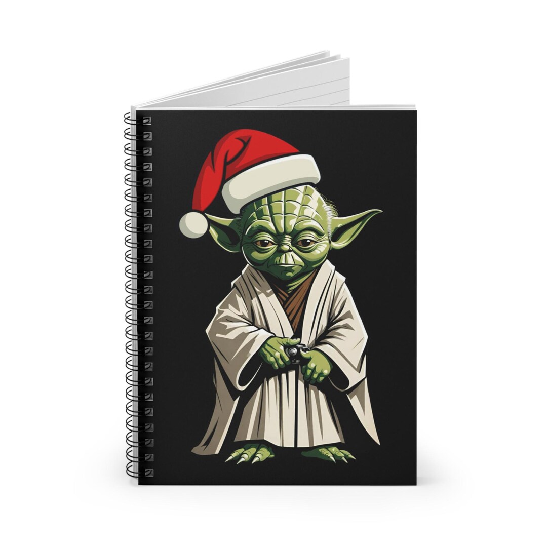 Merry Christmas Star Wars Baby Yoda Spiral Notebook - Holiday Gift ...