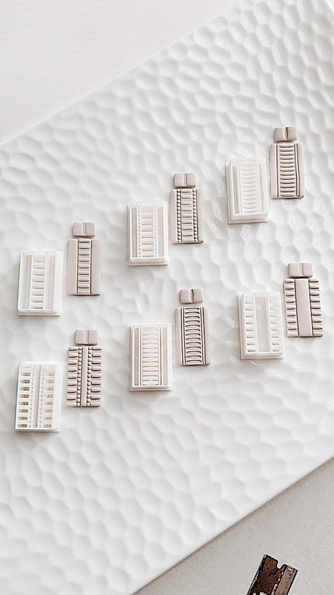 Long Rectangular Shaped Polymer Clay Cutter Set | Embossed Rectangle ...