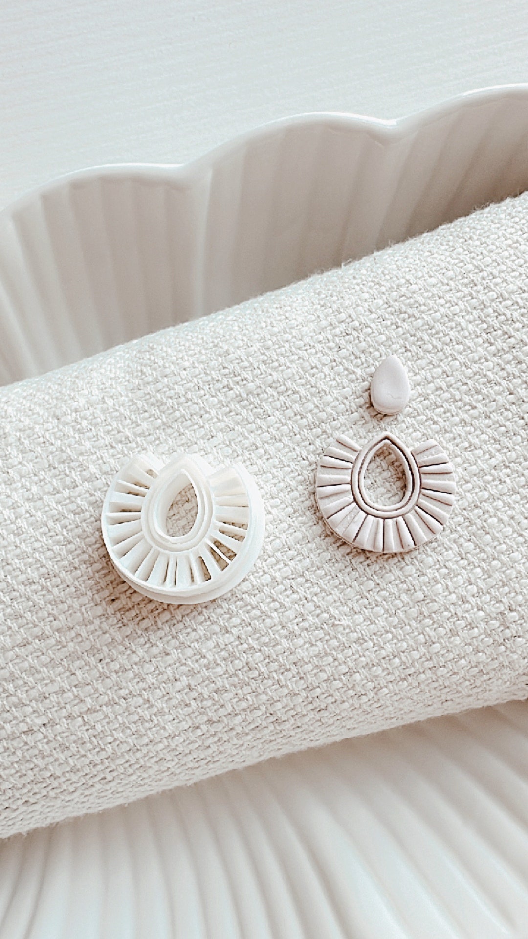 Ruffle Teardrop Wide Clay Cutter spring/summer Earring Cutter Polymer ...