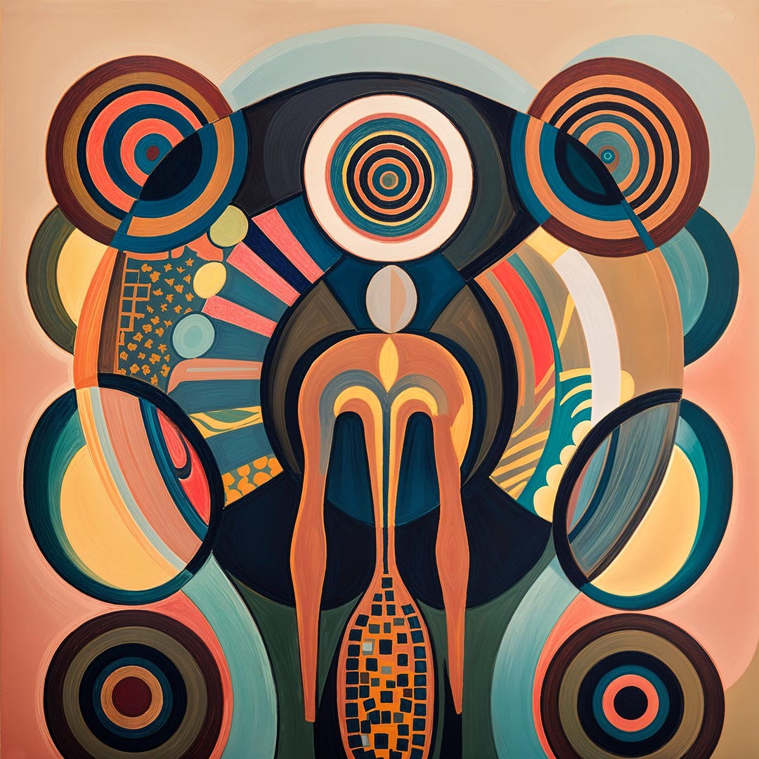 Man With the Planets, Afro/modernism, Abstract Geometric, Boho Style ...