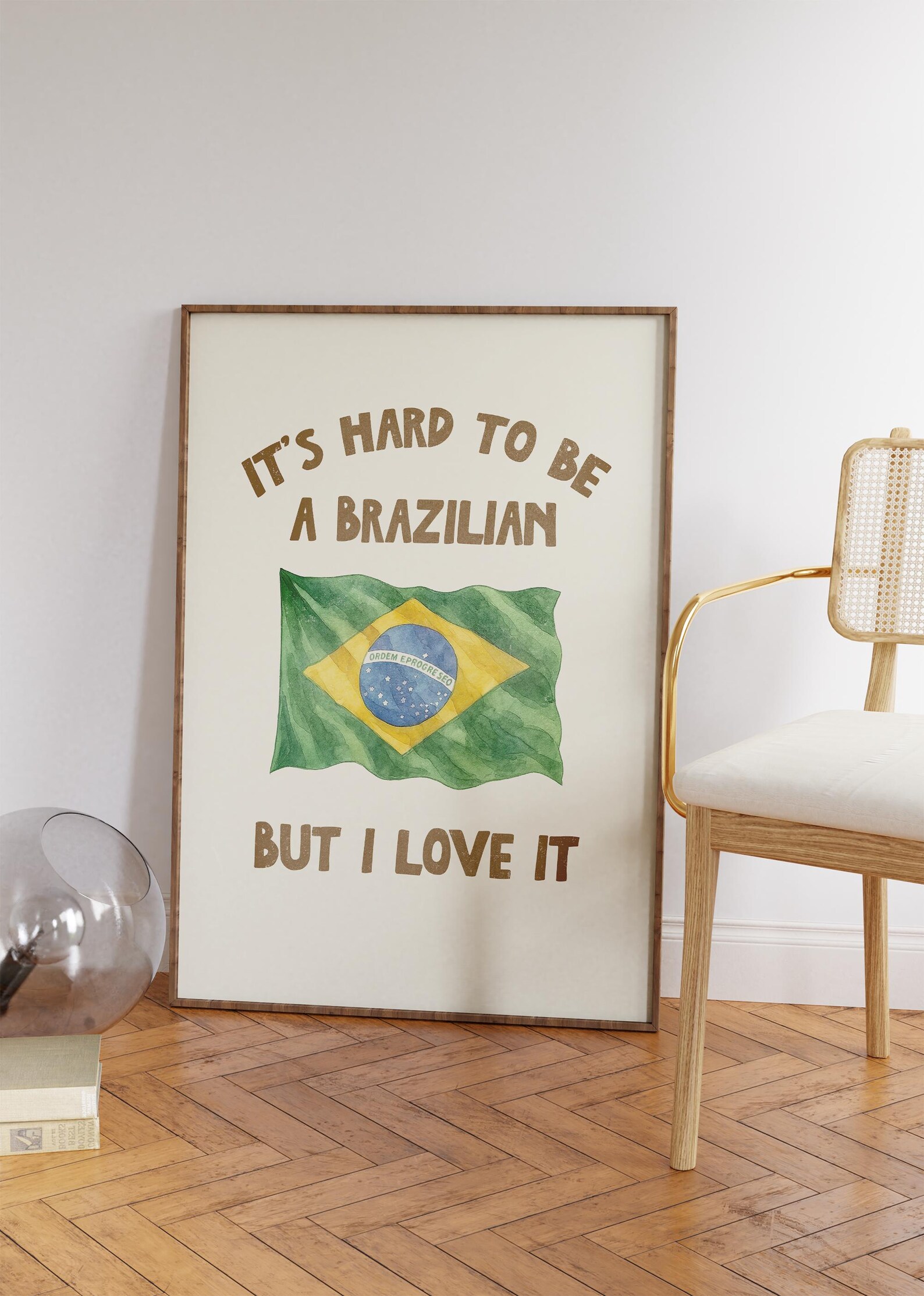 Retro Brazil Poster, Brazil Art, Brazilian Pride, Colorful Wall Art ...