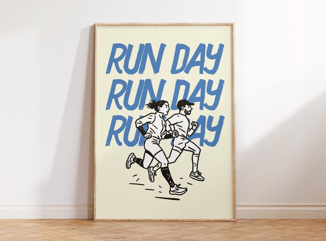Running Wall Art, Marathon Print, Fitness Art, Gift for Runners, Sports ...