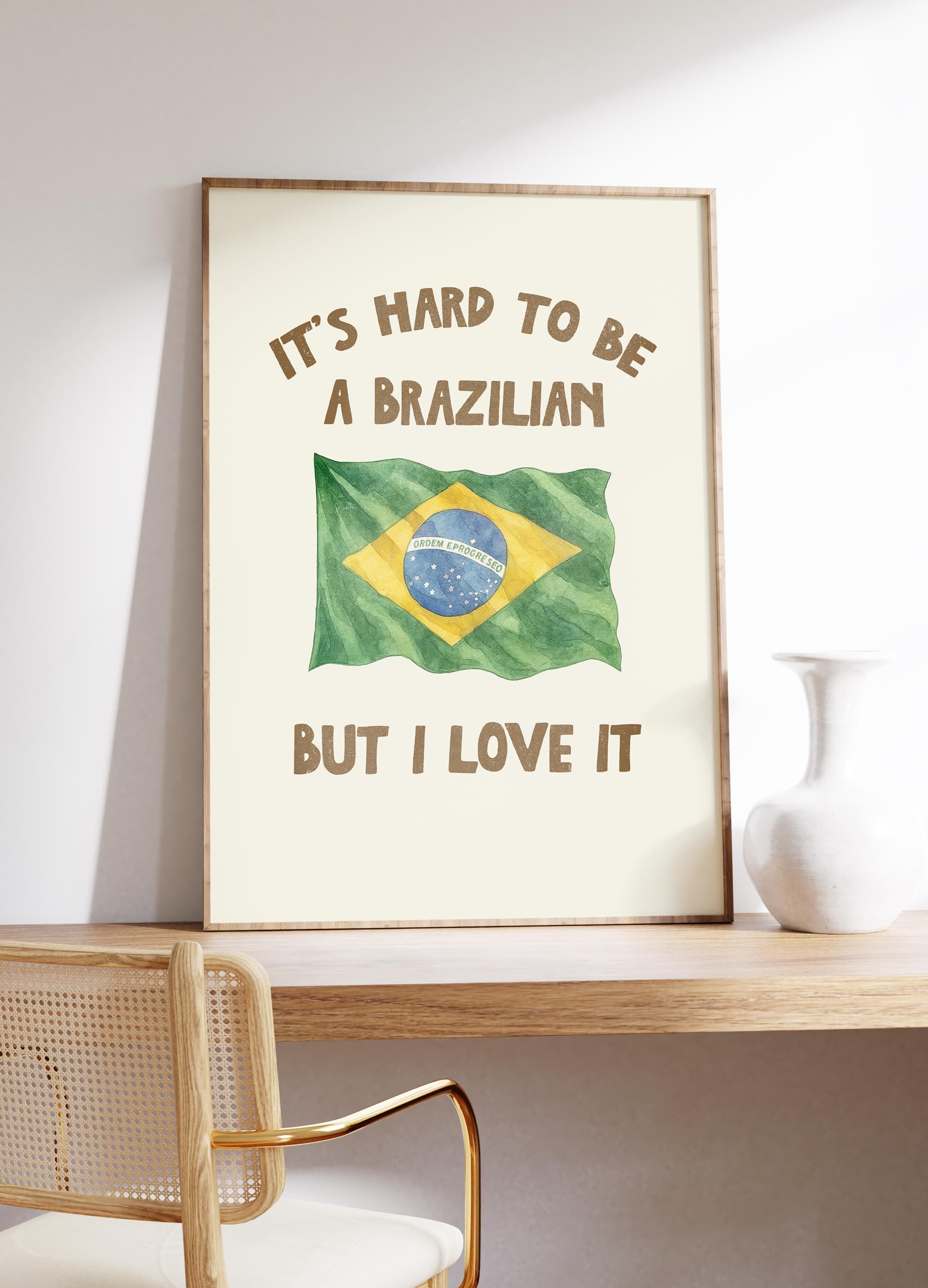 Retro Brazil Poster, Brazil Art, Brazilian Pride, Colorful Wall Art ...
