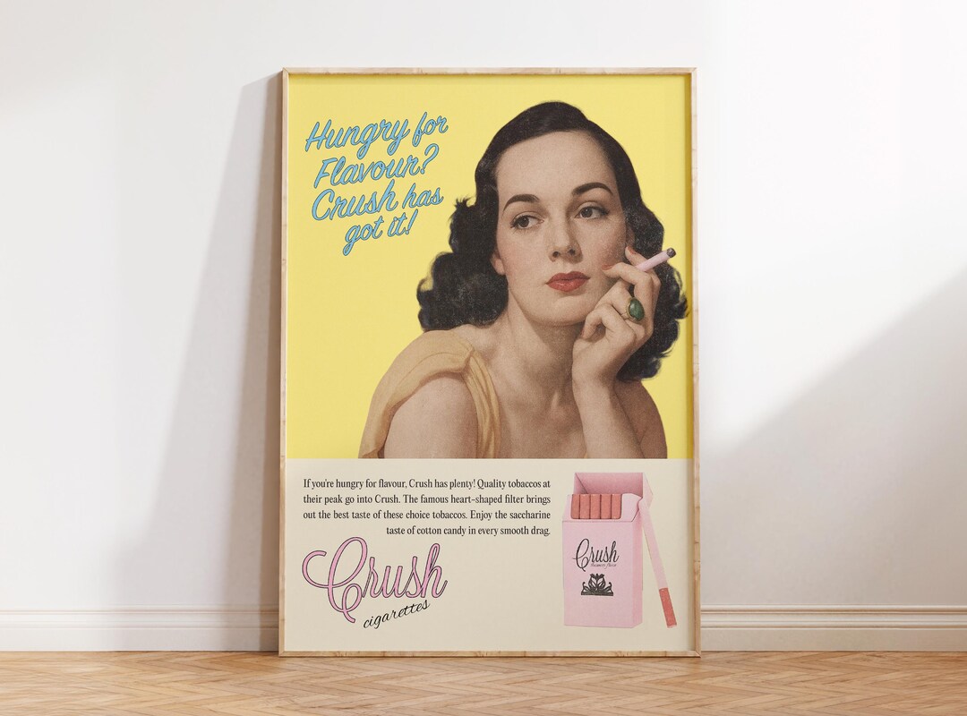 Vintage Cigarette Poster, Marlboro Ad, 90s Eclectic Wall Decor ...