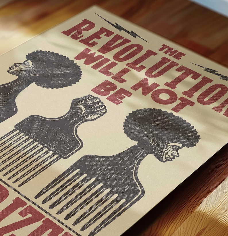 Black Hair Poster, Afro Pick Print, African American Wall Art, Modern ...