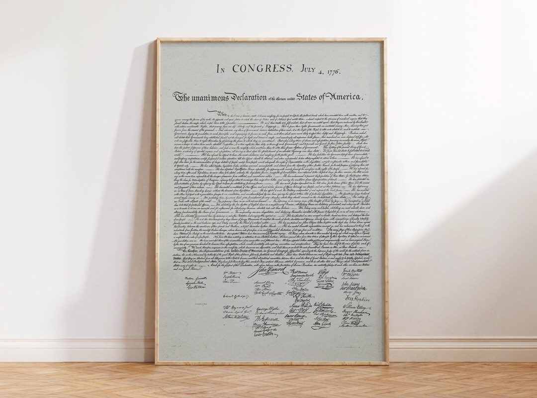 Declaration of Independence Print, Culture Art, Vintage American ...