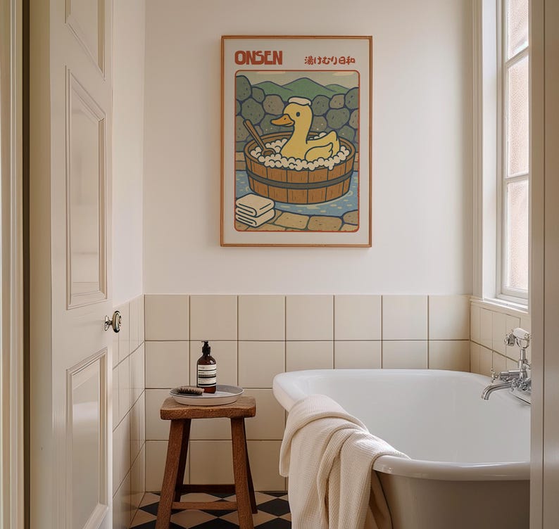Japanese Wall Art, Japanese Onsen Art, Duck Wall Art, Goose Japanese ...