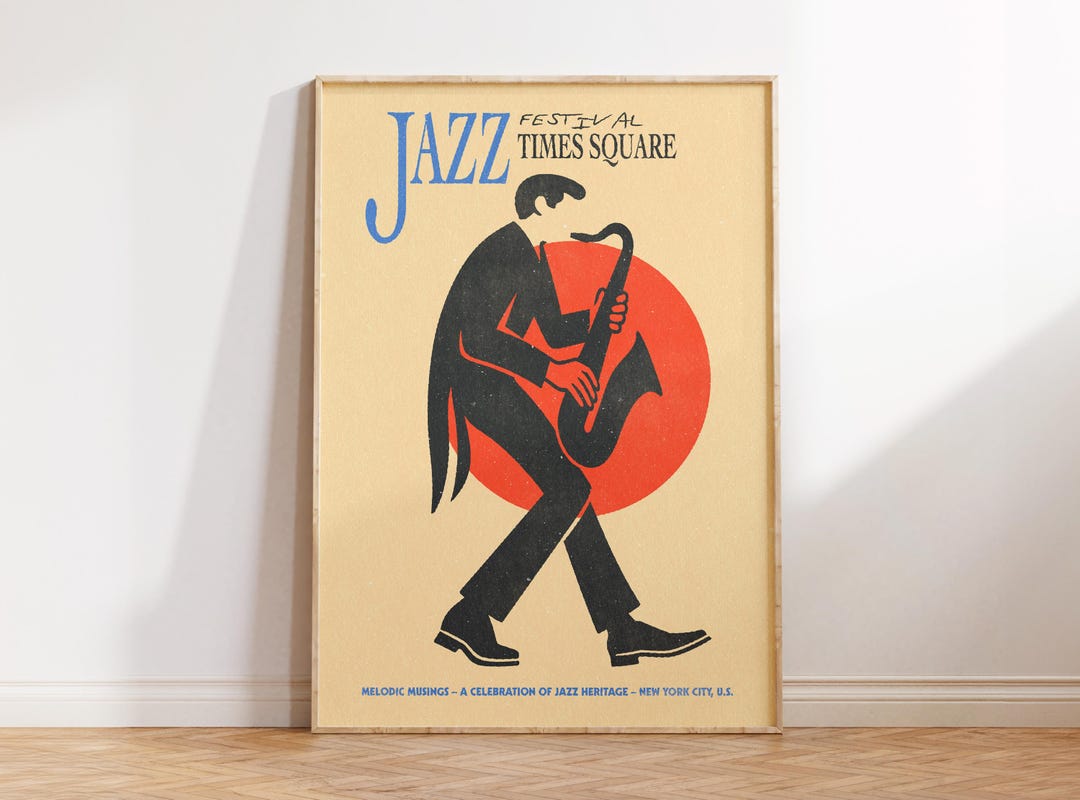 New York Jazz Wall Art, Retro Jazz Wall Art, Retro Music Poster, Cool ...