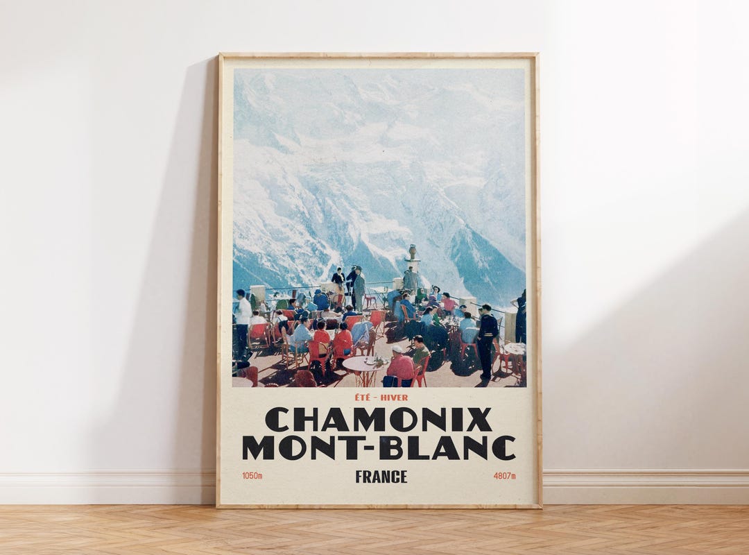 Chamonix Mont Blanc, Retro Travel Poster, Vintage Winter Ski Print ...