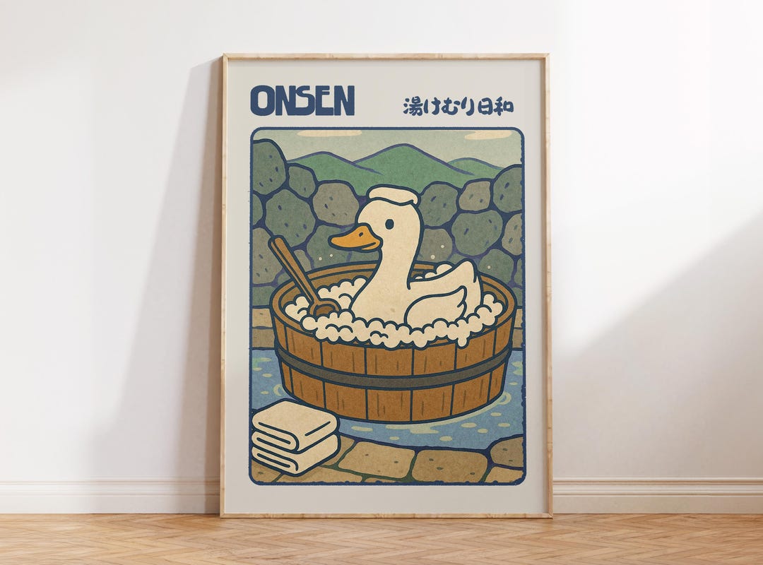 Japanese Wall Art, Japanese Onsen Art, Duck Wall Art, Goose Japanese ...