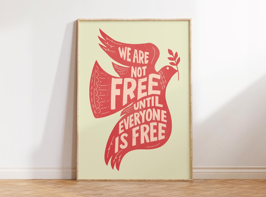 We Are Not Free, Activist Wall Art, Protest Poster, Feminist Art ...