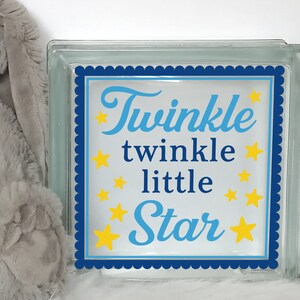 Vinyl Lettering Glass Block Decal Twinkle Twinkle - Etsy