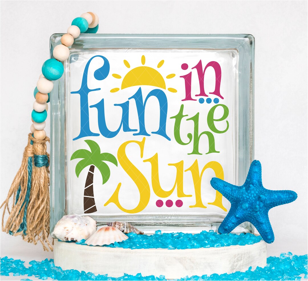 Vinyl Lettering Glass Block Decal Fun in the Sun - Etsy