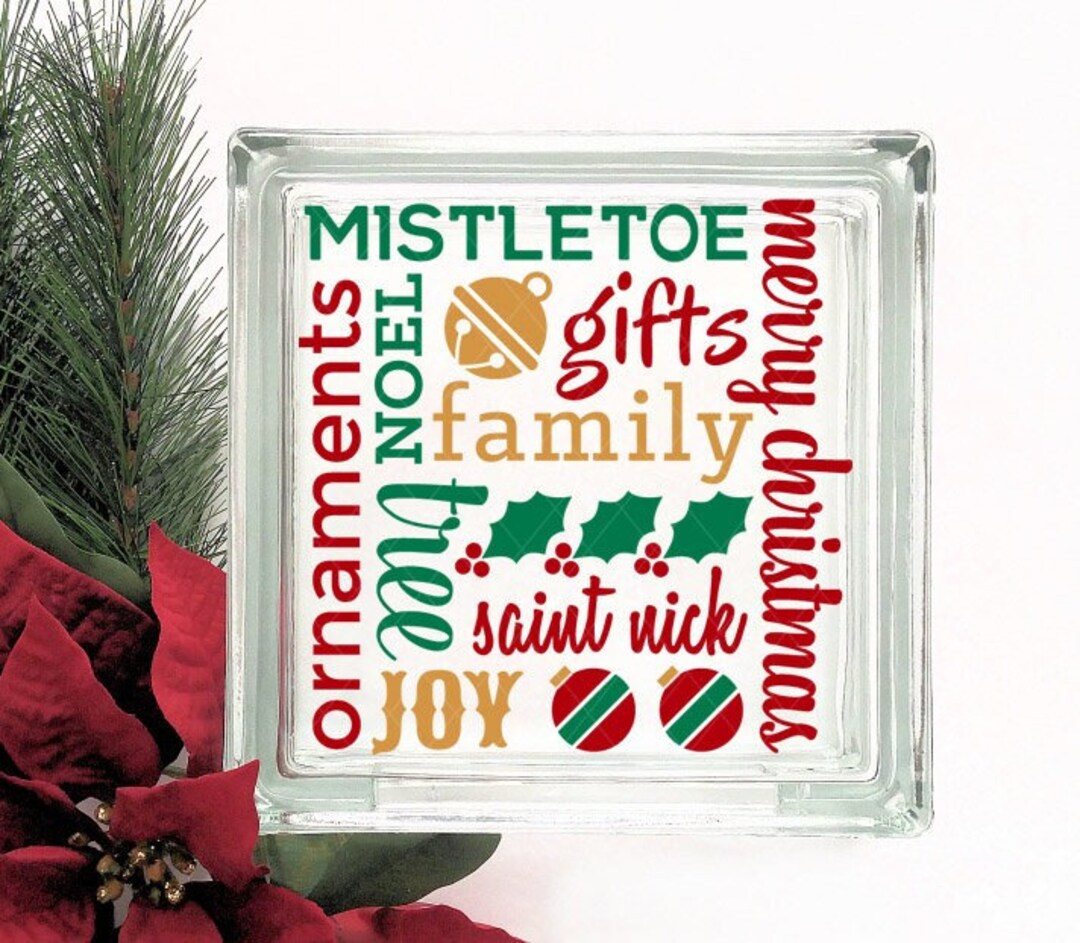 Vinyl Lettering Glass Block Decal Christmas Subway Art2 - Etsy
