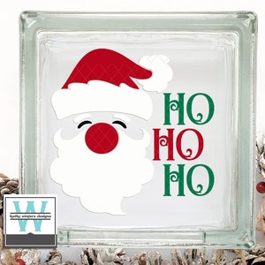 Vinyl Lettering Glass Block Decal Santa Ho Ho Ho - Etsy