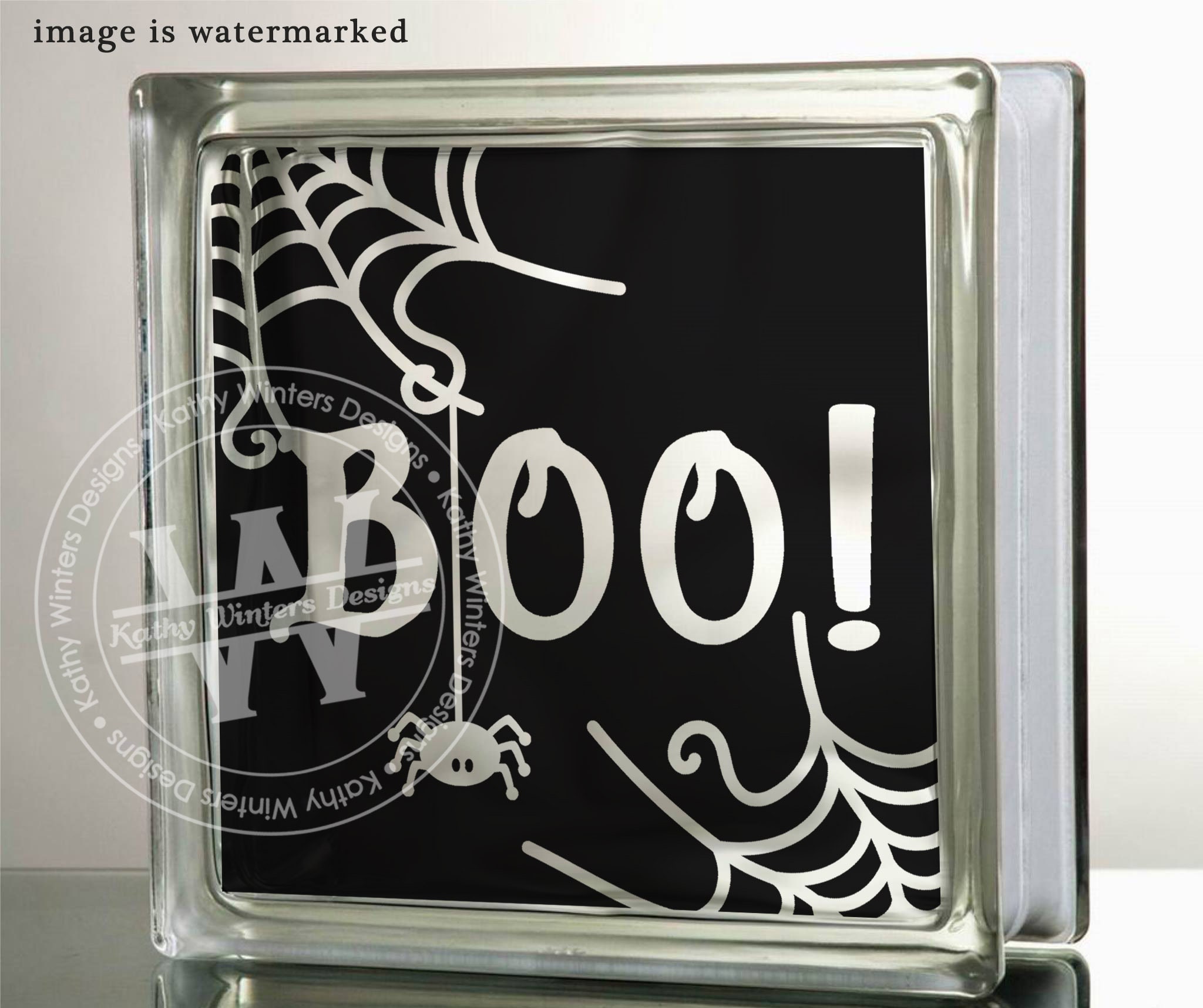 Vinyl Lettering Glass Block Decal Boo | Etsy