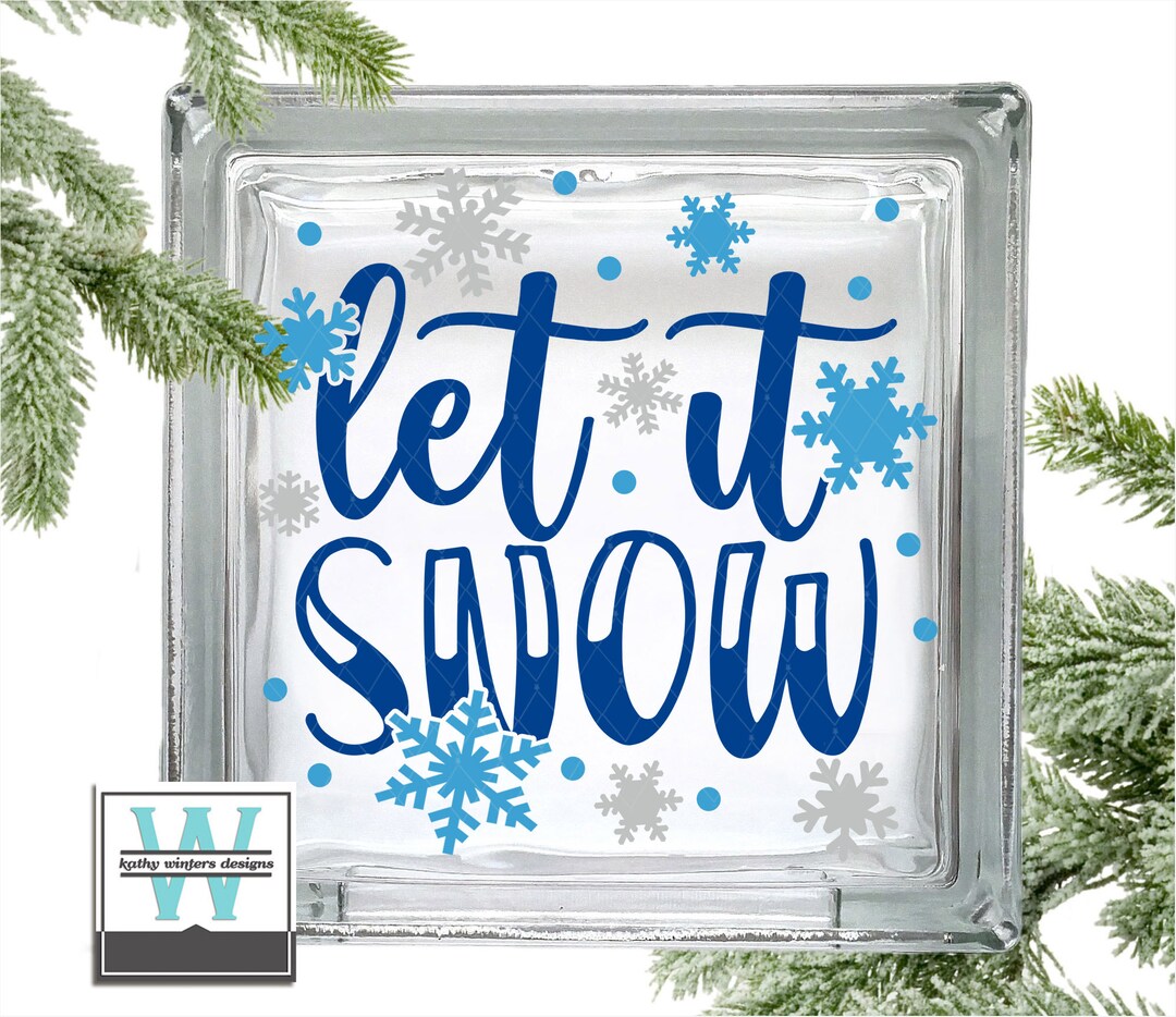 Vinyl Lettering Glass Block Decal Let It Snow - Etsy