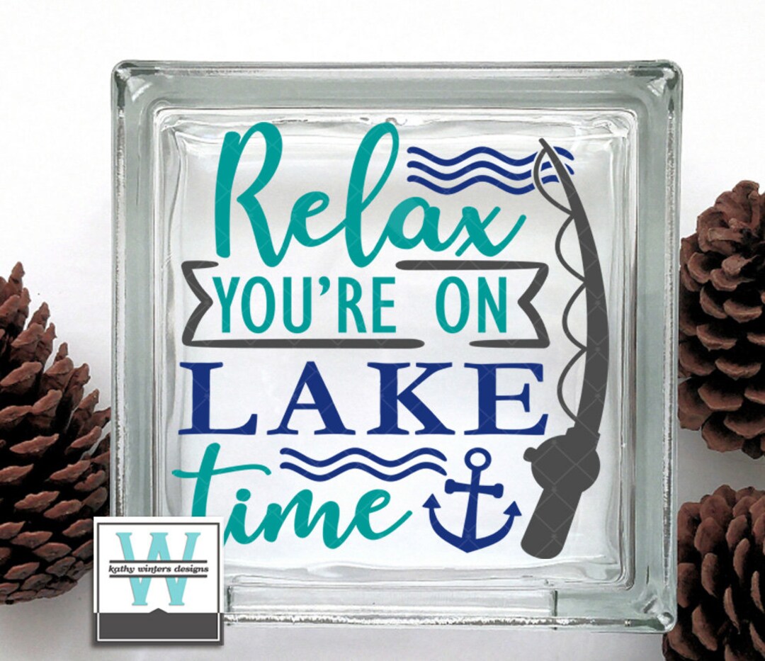 Vinyl Lettering Glass Block Decal Lake Time - Etsy