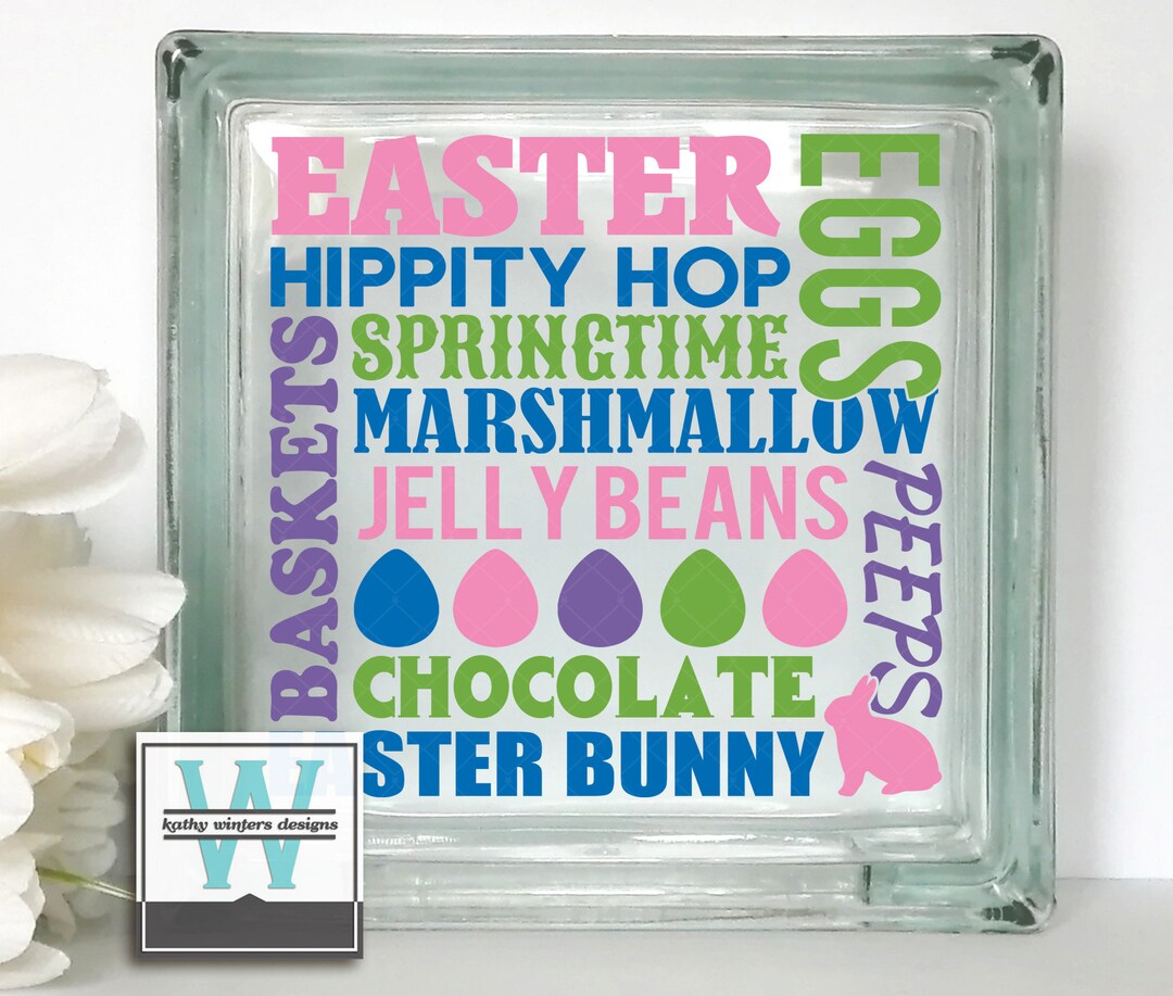 Vinyl Lettering Glass Block Decal Easter Subway Art - Etsy