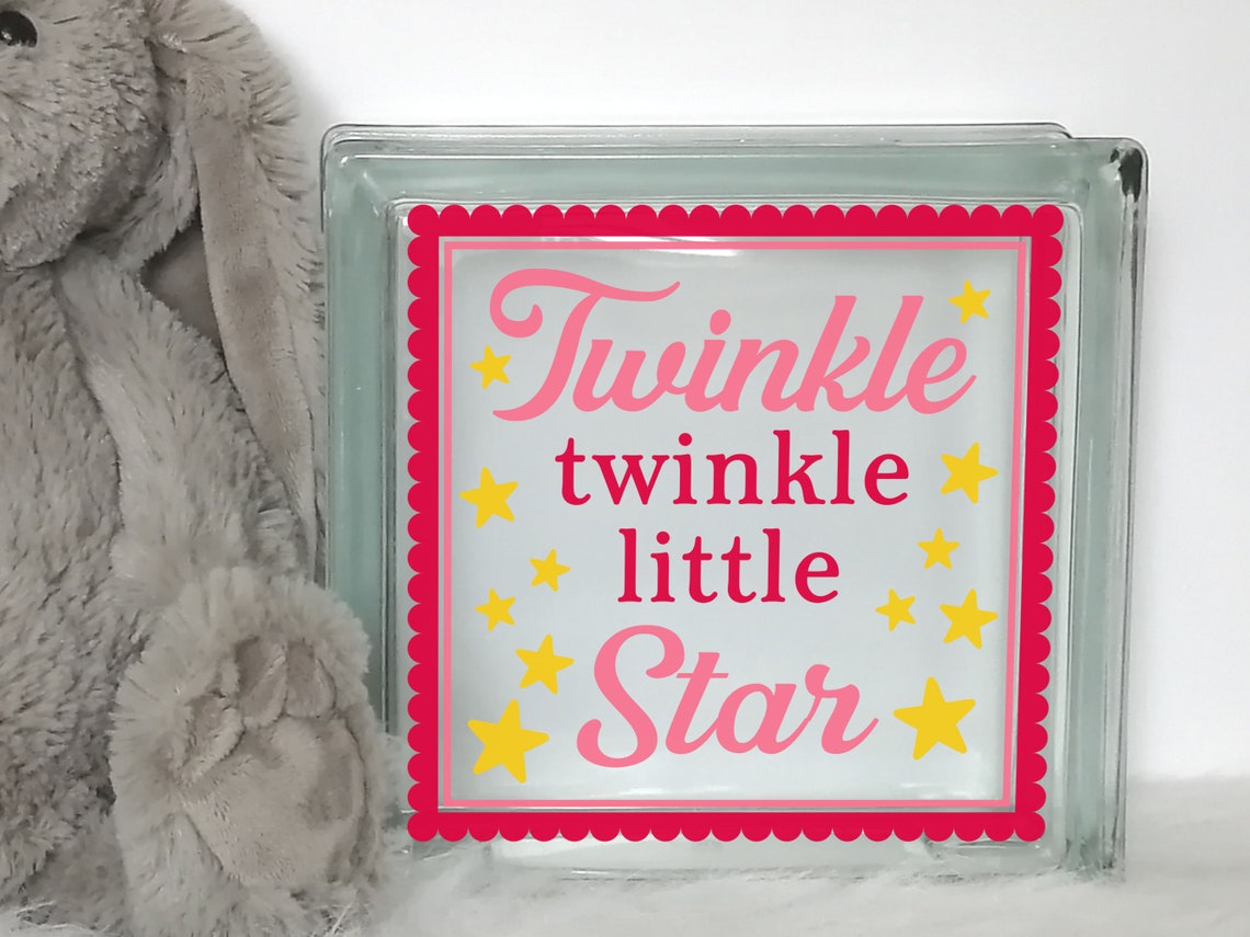 Vinyl Lettering Glass Block Decal Twinkle Twinkle | Etsy