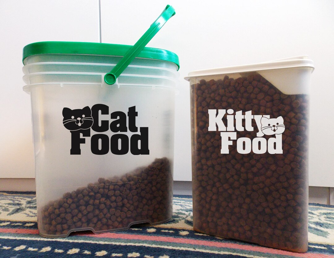 Vinyl Container Label Cat or Kitty Food - Etsy