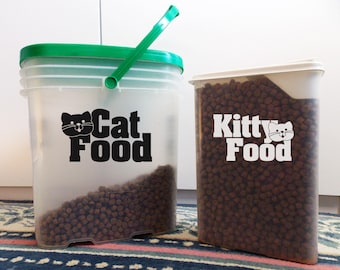 Vinyl Container Label Cat or Kitty Food - Etsy