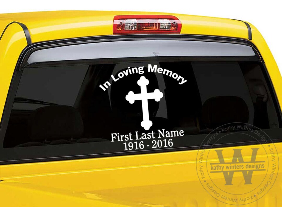 Vehicle Decal Cross in Memory - Etsy