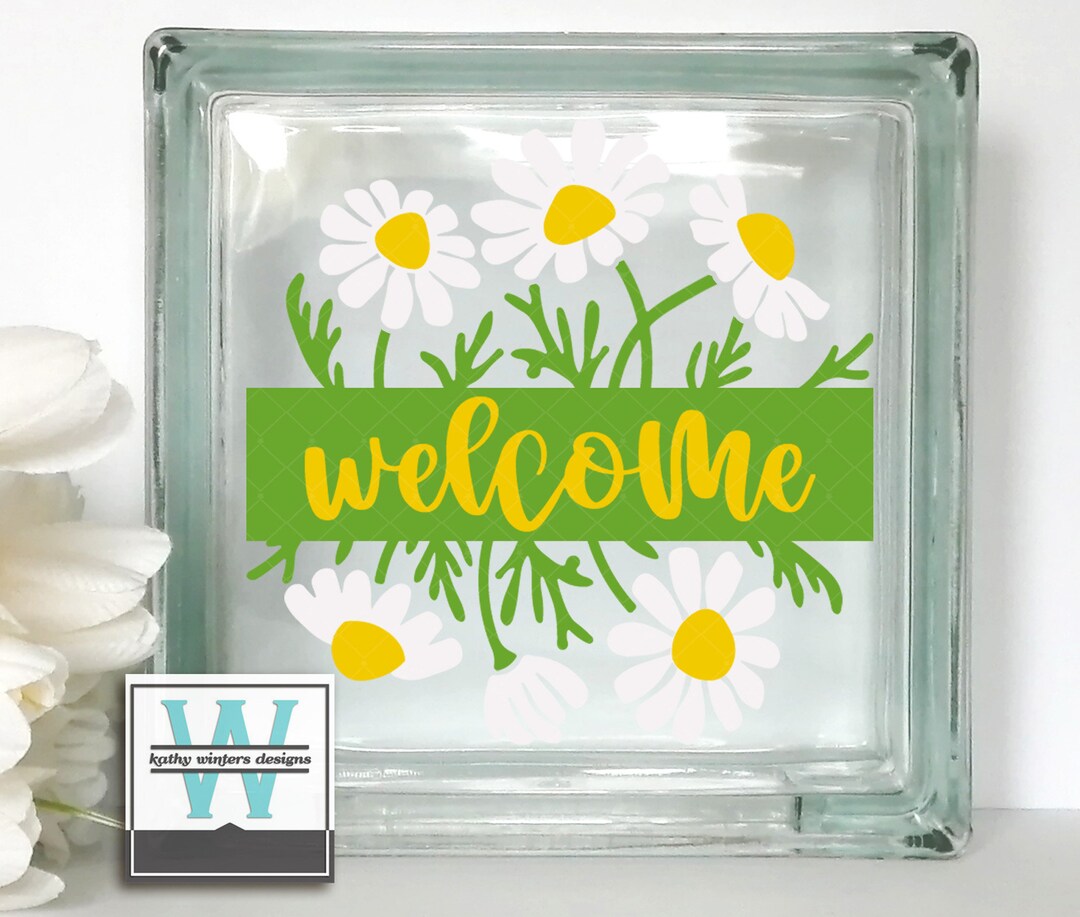 Vinyl Lettering Glass Block Decal Welcome - Etsy