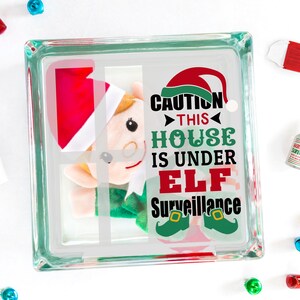 Vinyl Lettering Glass Block Decal Elf Surveillance | Etsy