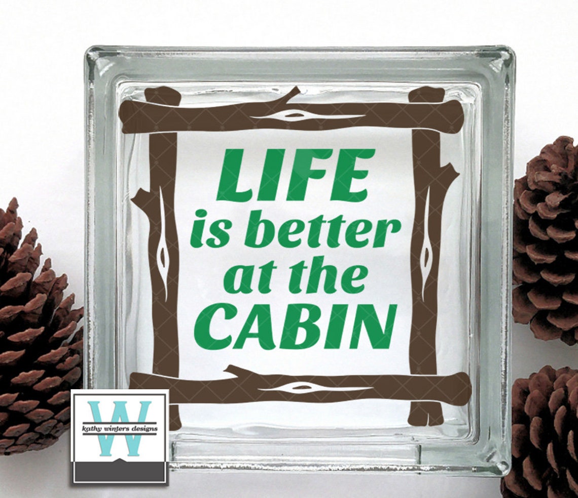 Vinyl Lettering Glass Block Decal Cabin - Etsy