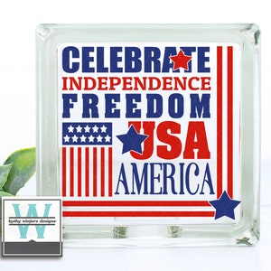 Vinyl Lettering Glass Block Decal Freedom - Etsy