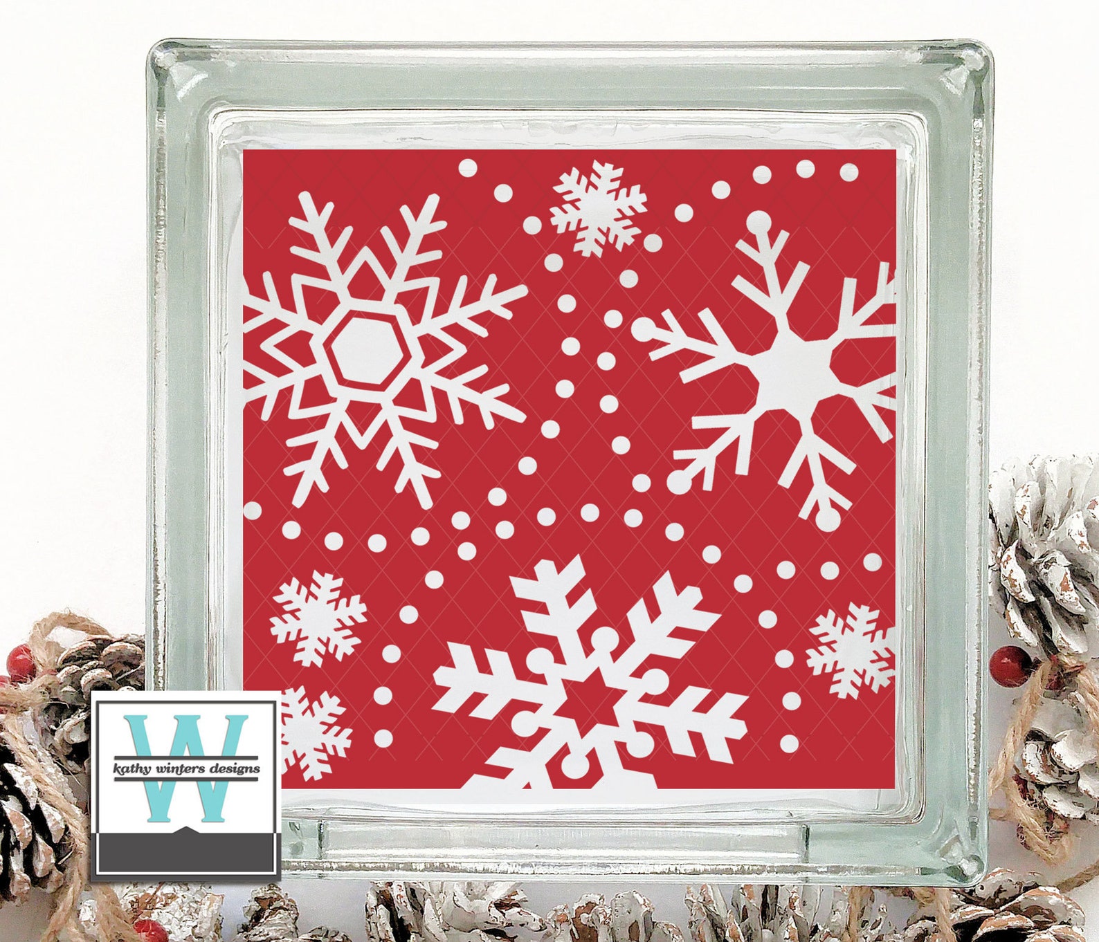 Vinyl Lettering Glass Block Decal Snowflakes1 - Etsy