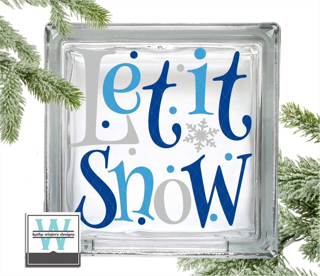 Vinyl Lettering Glass Block Decal Let It Snow - Etsy