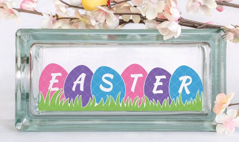 Vinyl Lettering Glass Block Decal Easter | Etsy