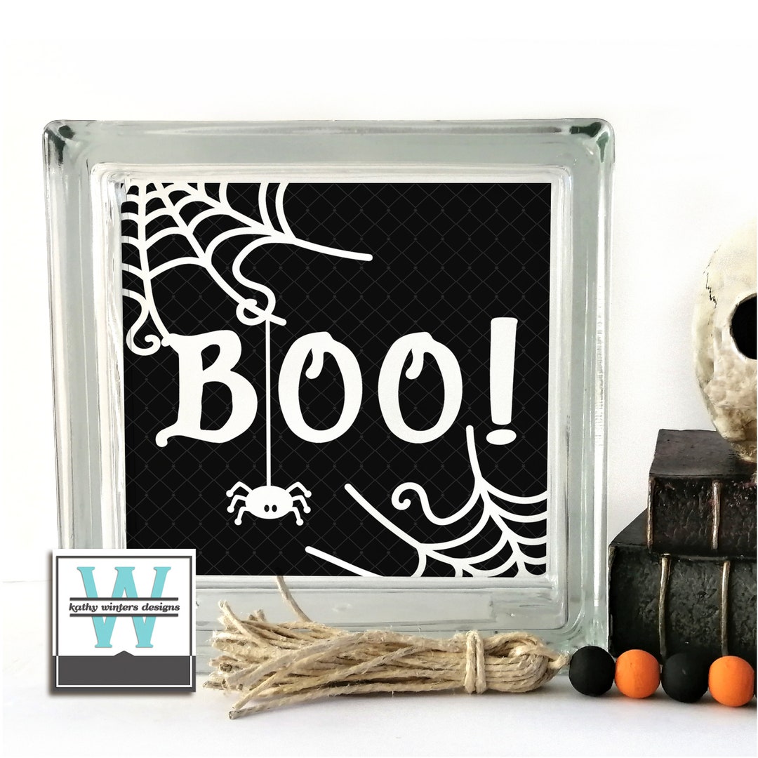 Vinyl Lettering Glass Block Decal Boo - Etsy