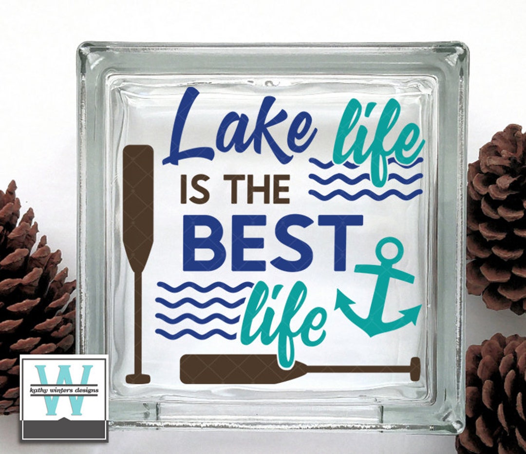 Vinyl Lettering Glass Block Decal Lake Life - Etsy