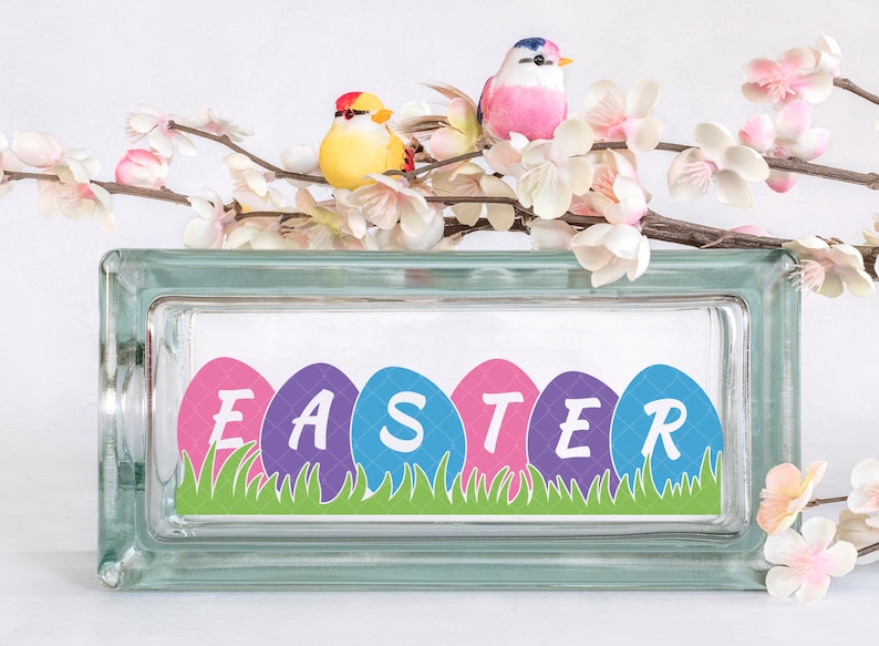 Vinyl Lettering Glass Block Decal Easter - Etsy