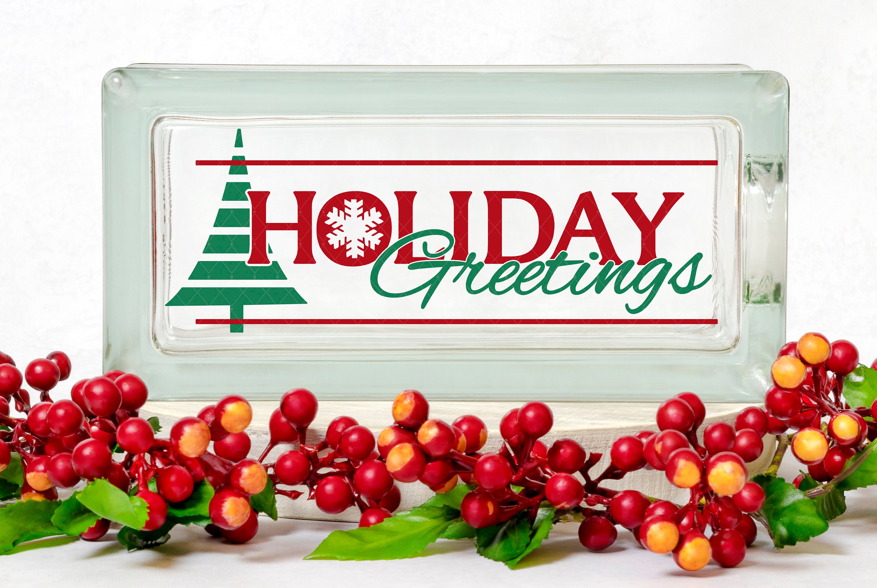 Vinyl Lettering Glass Block Decal Holiday Greetings | Etsy