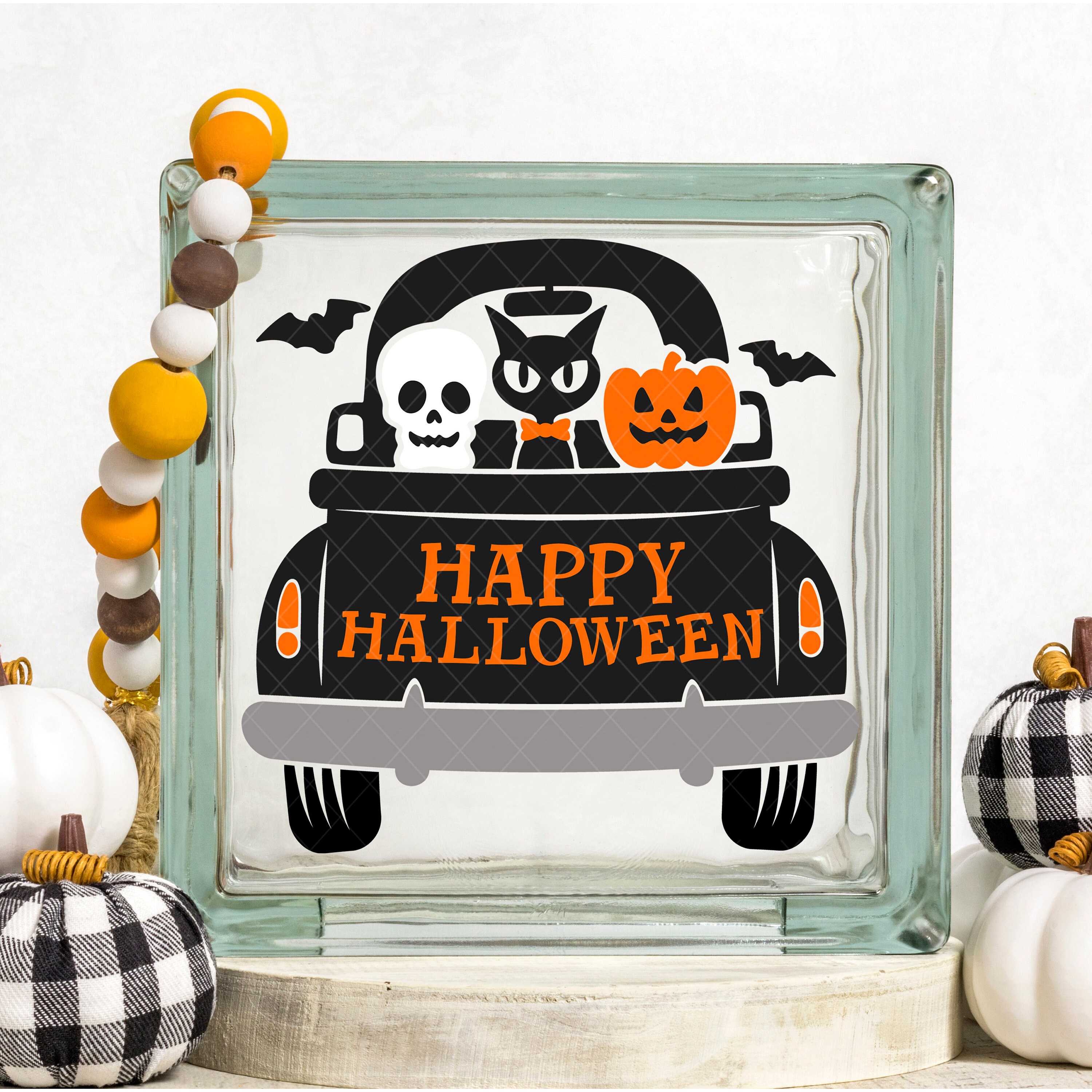 Vinyl Lettering Glass Block Decal Halloween Rear Truck | Etsy