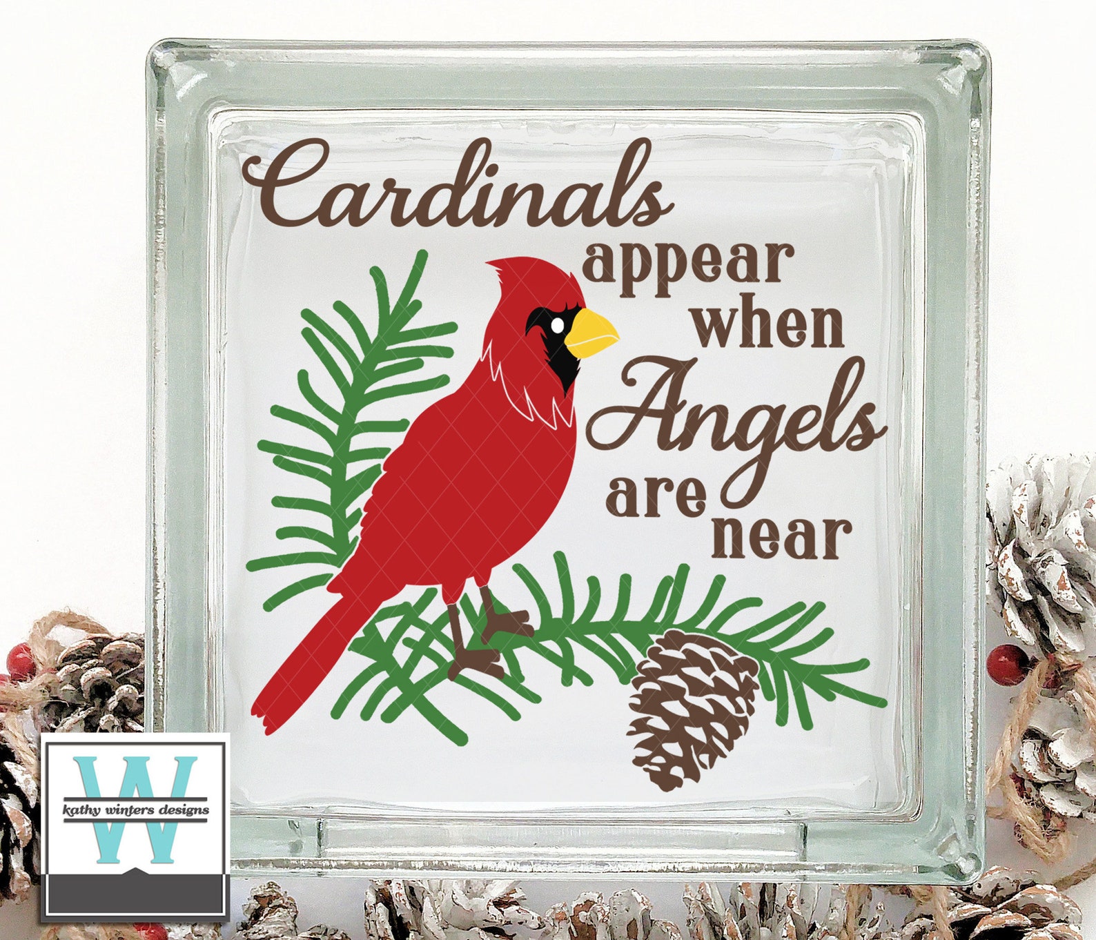 Vinyl Lettering Glass Block Decal Cardinals Appear - Etsy