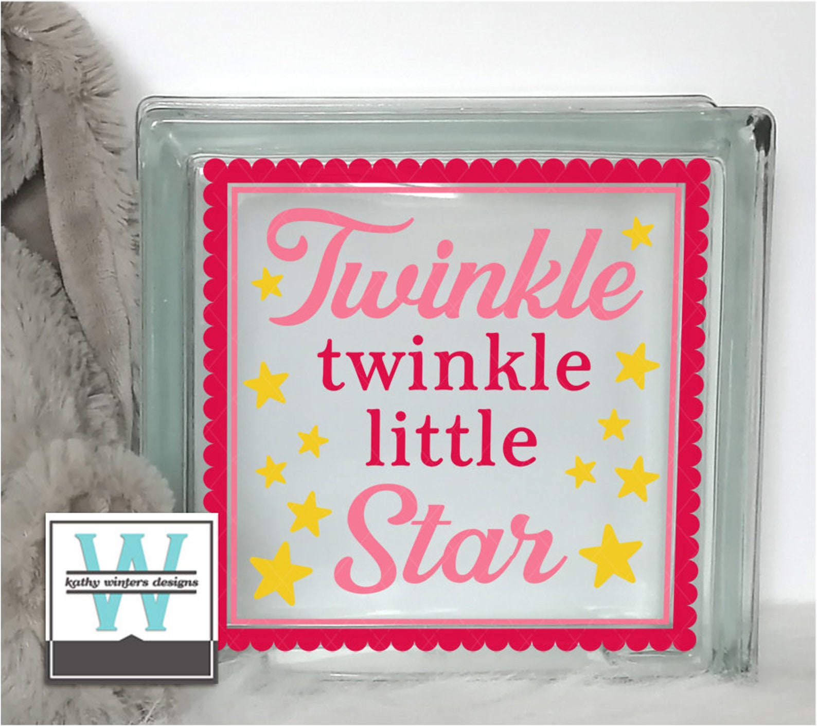 Vinyl Lettering Glass Block Decal Twinkle Twinkle - Etsy