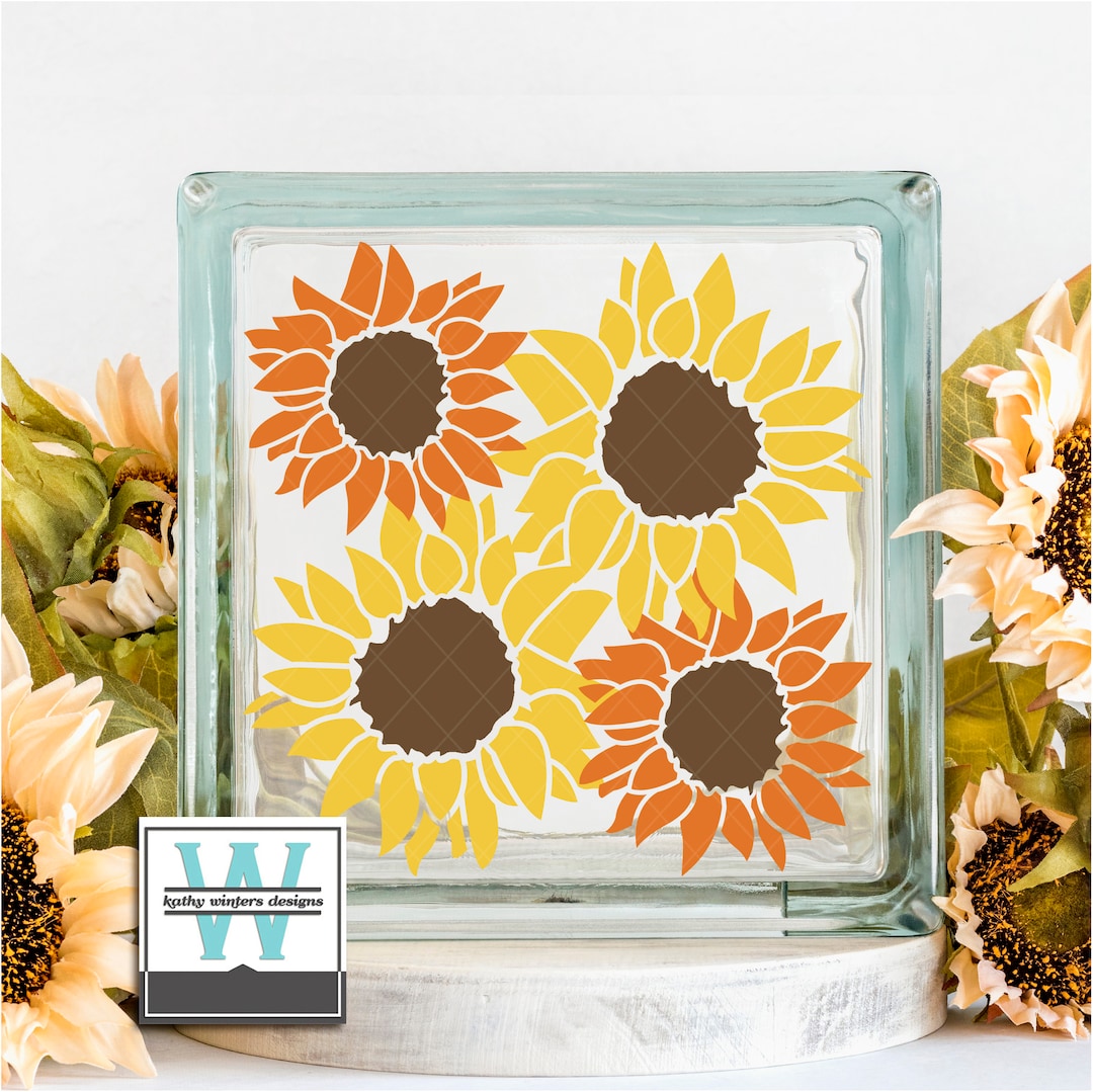 Vinyl Lettering Glass Block Decal Sunflowers - Etsy